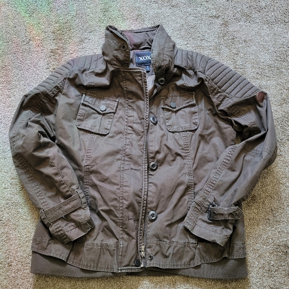 XOXO | Jackets & Coats | Xoxo Chocolate Brown Motorcycle Jacket Womens ...